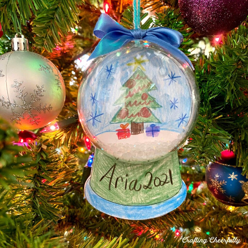 DIY Snow Globe Ornament Kids Can Make! - Crafting Cheerfully