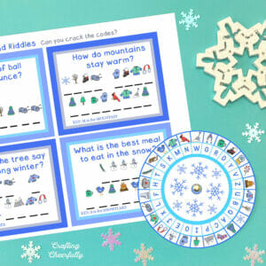 Winter Decoder Wheel - Winter Worksheet for Kids - Crafting Cheerfully