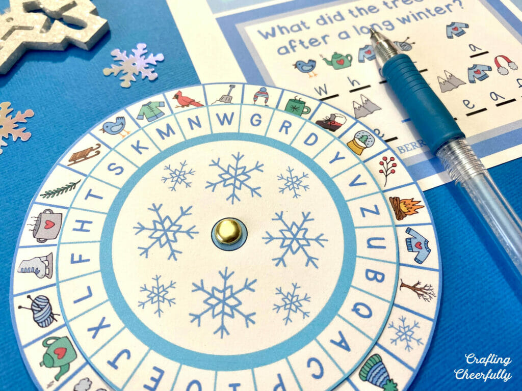 Winter Decoder Wheel - Winter Worksheet for Kids - Crafting Cheerfully