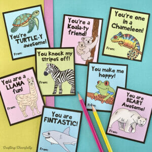 Cute Animal Pun Printable Valentines - Crafting Cheerfully