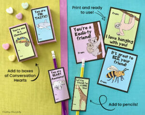 Cute Animal Pun Printable Valentines - Crafting Cheerfully
