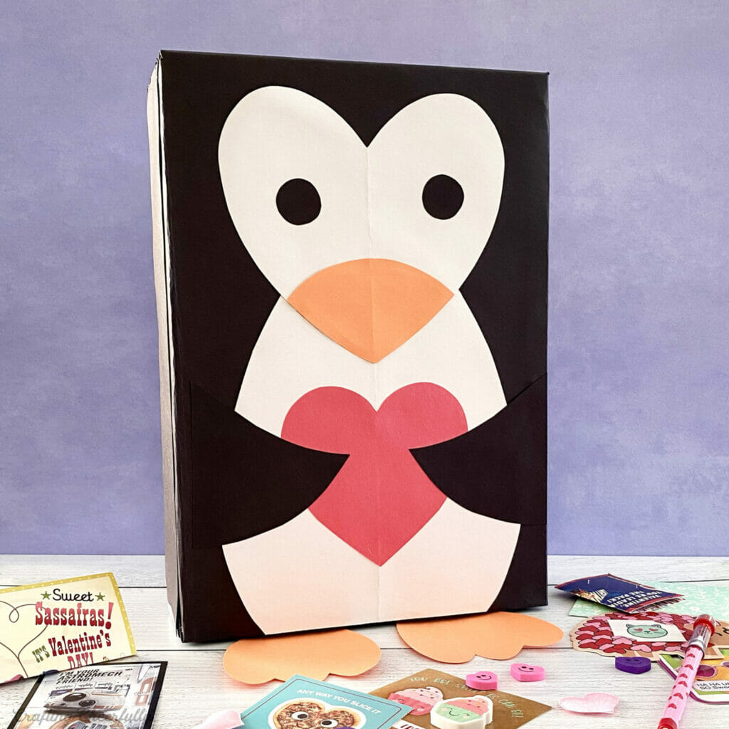 DIY Penguin Valentine Box - Crafting Cheerfully