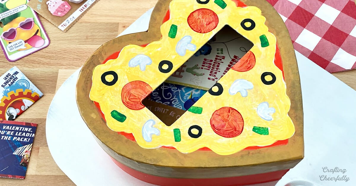 DIY Pizza Valentine Box - Crafting Cheerfully