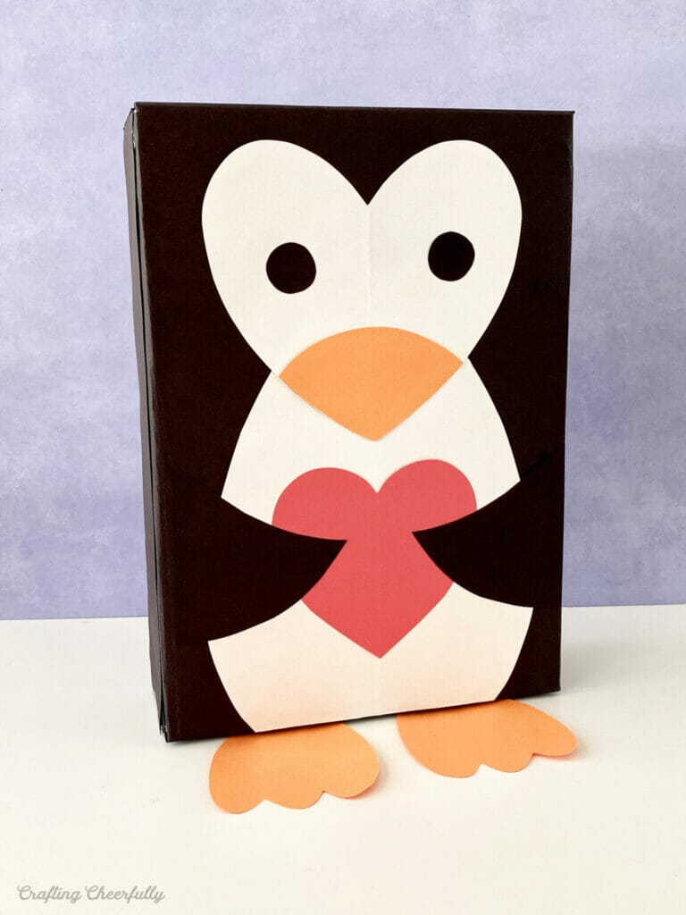 DIY Penguin Valentine Box - Crafting Cheerfully