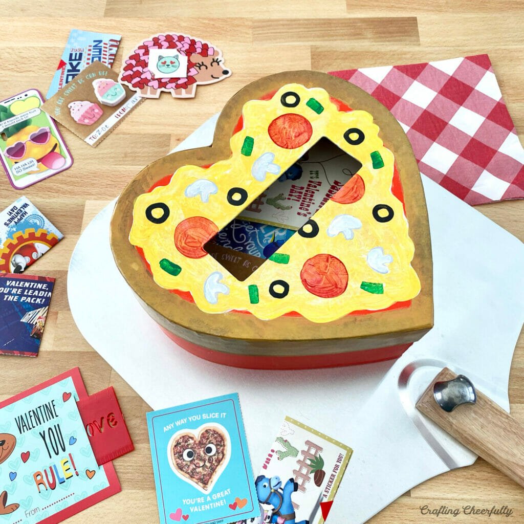 DIY Pizza Valentine Box - Crafting Cheerfully