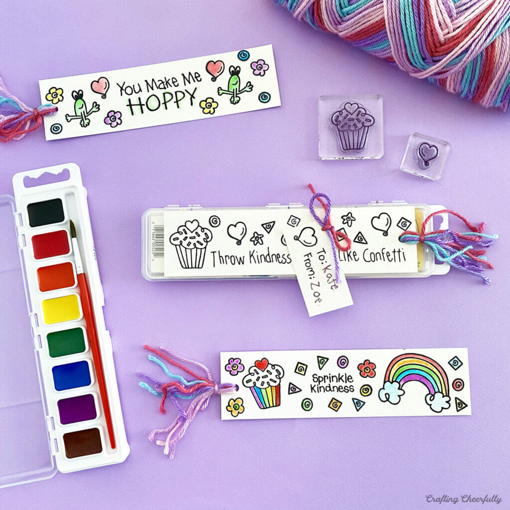 Paint Your Own Bookmark Valentines - Crafting Cheerfully