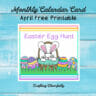Free Monthly Calendar Card - Crafting Cheerfully