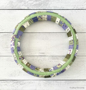DIY Wrapped Fabric Wreath for Spring - Crafting Cheerfully