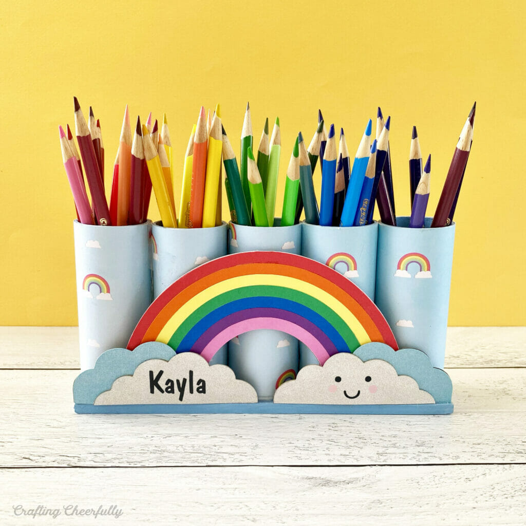 DIY Rainbow Pencil Holder - Crafting Cheerfully