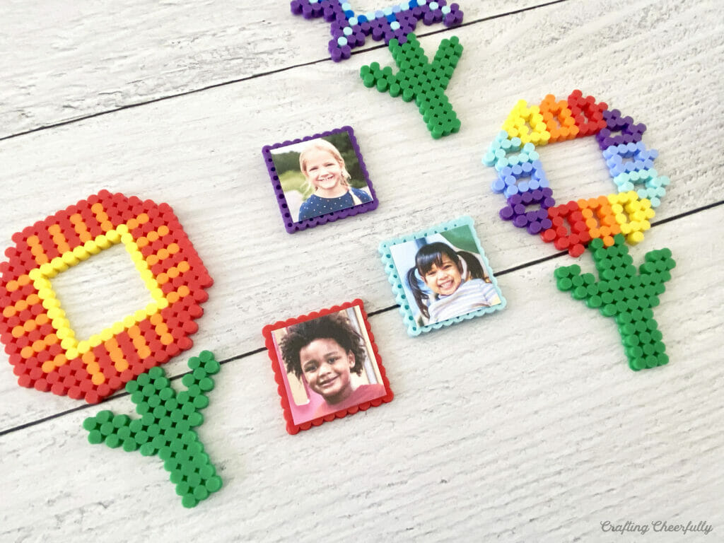 Flower Frame Kids Craft with Perler Beads - Crafting Cheerfully