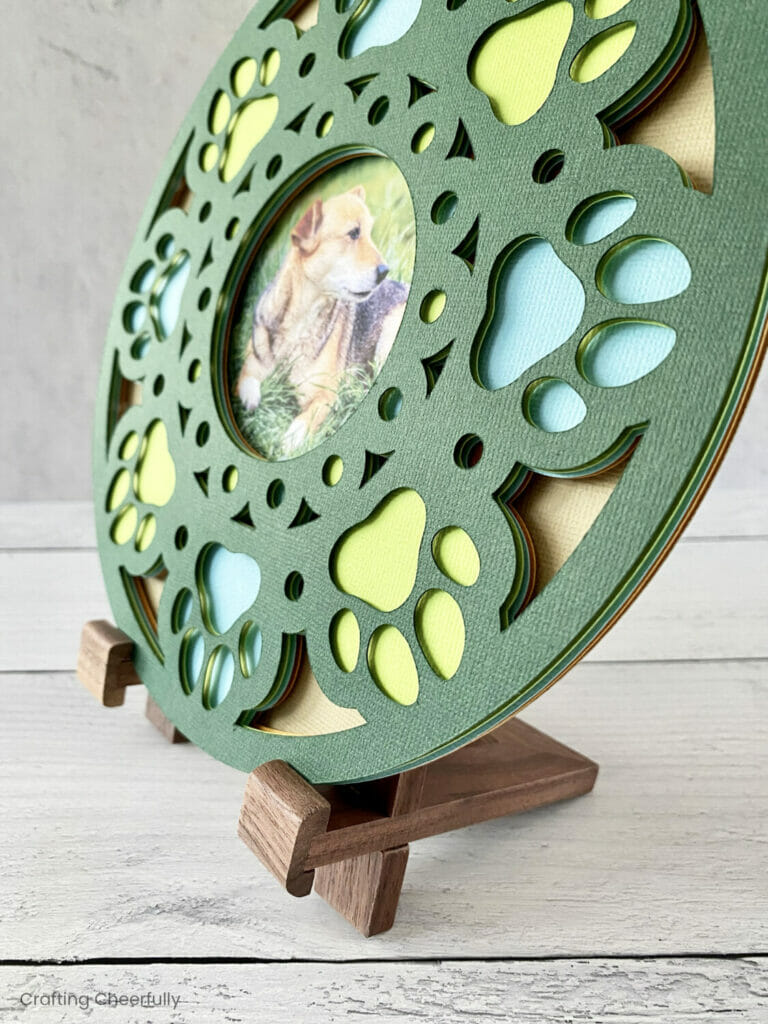 Layered Paper Paw Print Dog Frame - Crafting Cheerfully