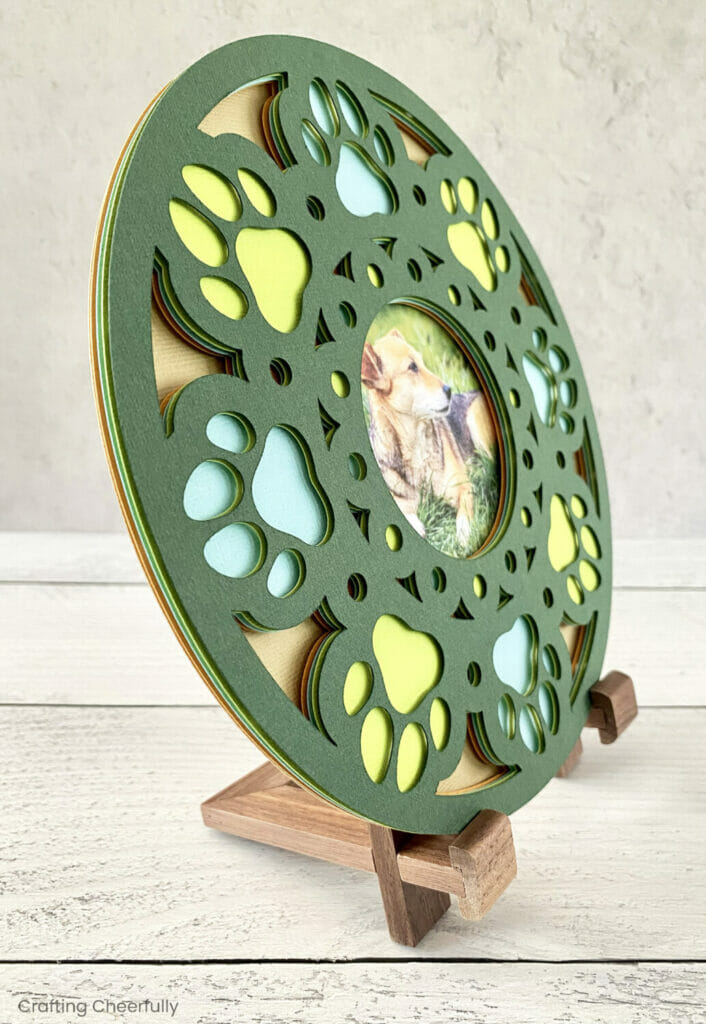 Layered Paper Paw Print Dog Frame - Crafting Cheerfully