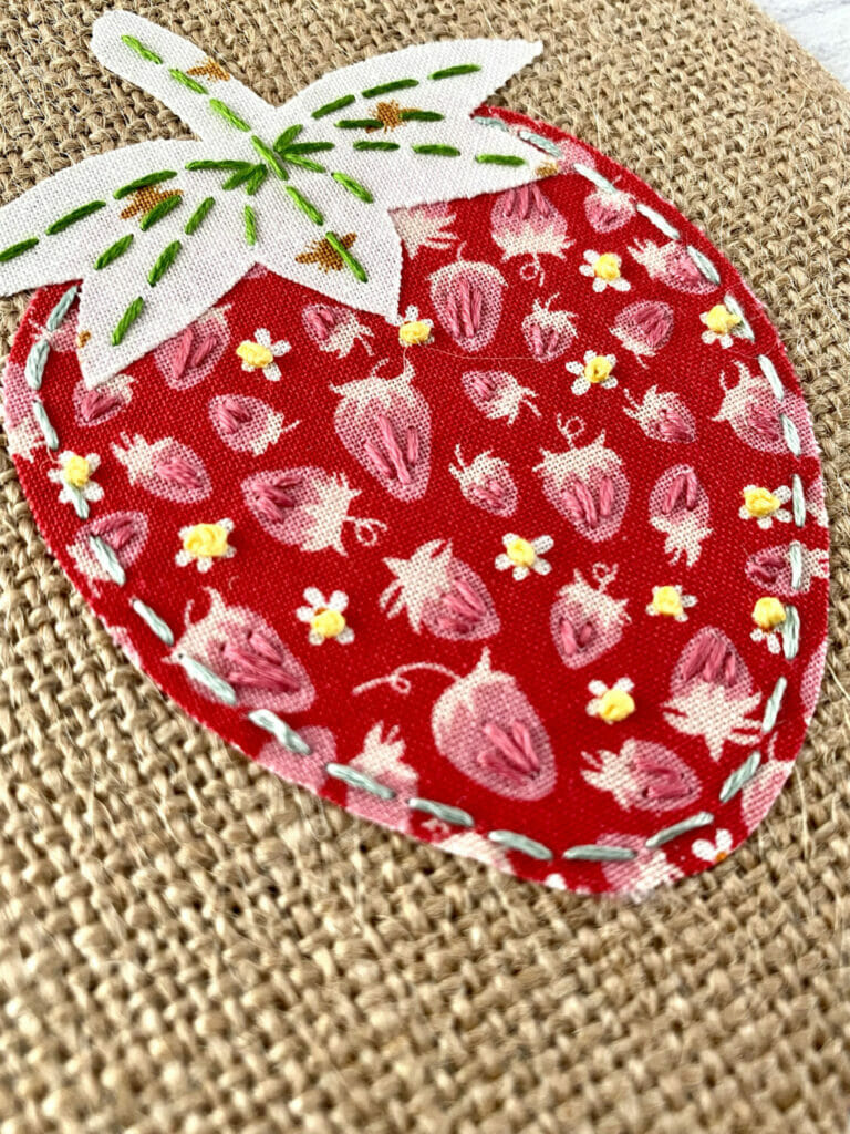 DIY Strawberry Banner - Free Appliqué Template - Crafting Cheerfully