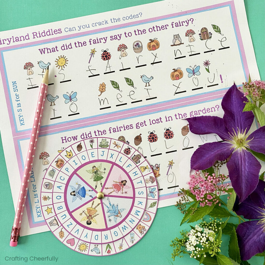 Fairy Secret Decoder Wheel - Printable Activity - Crafting Cheerfully