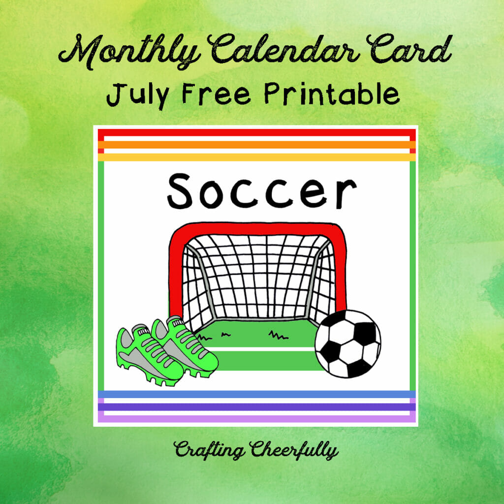Free Monthly Calendar Card - Crafting Cheerfully