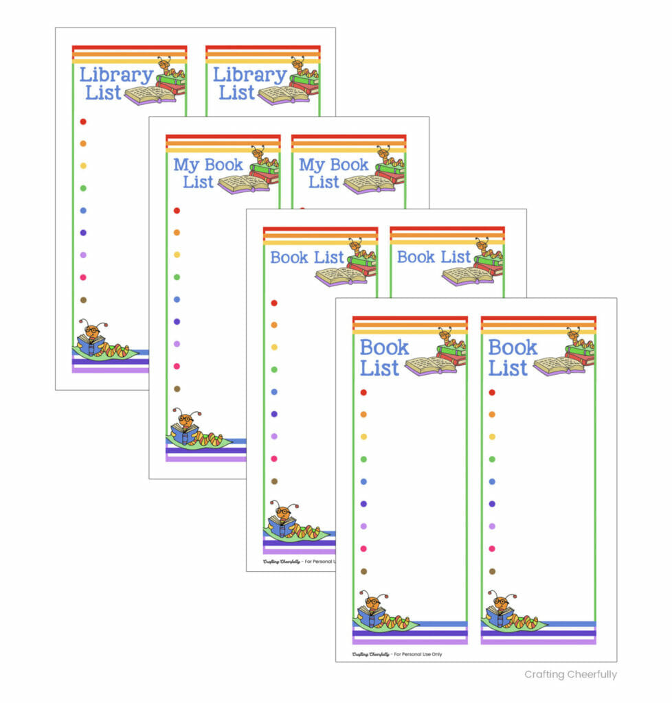 Printable Book Lists for Kids - Crafting Cheerfully