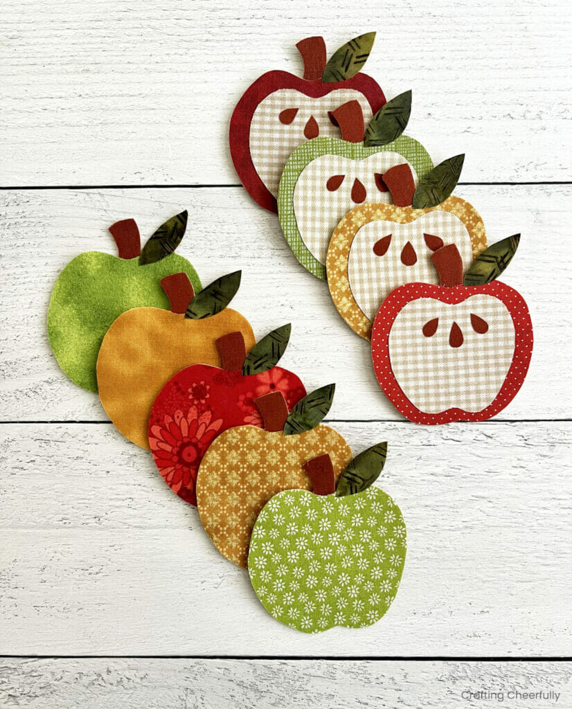 Scrappy Fabric Apple Banner - Crafting Cheerfully
