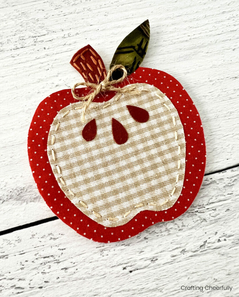 Scrappy Fabric Apple Banner - Crafting Cheerfully