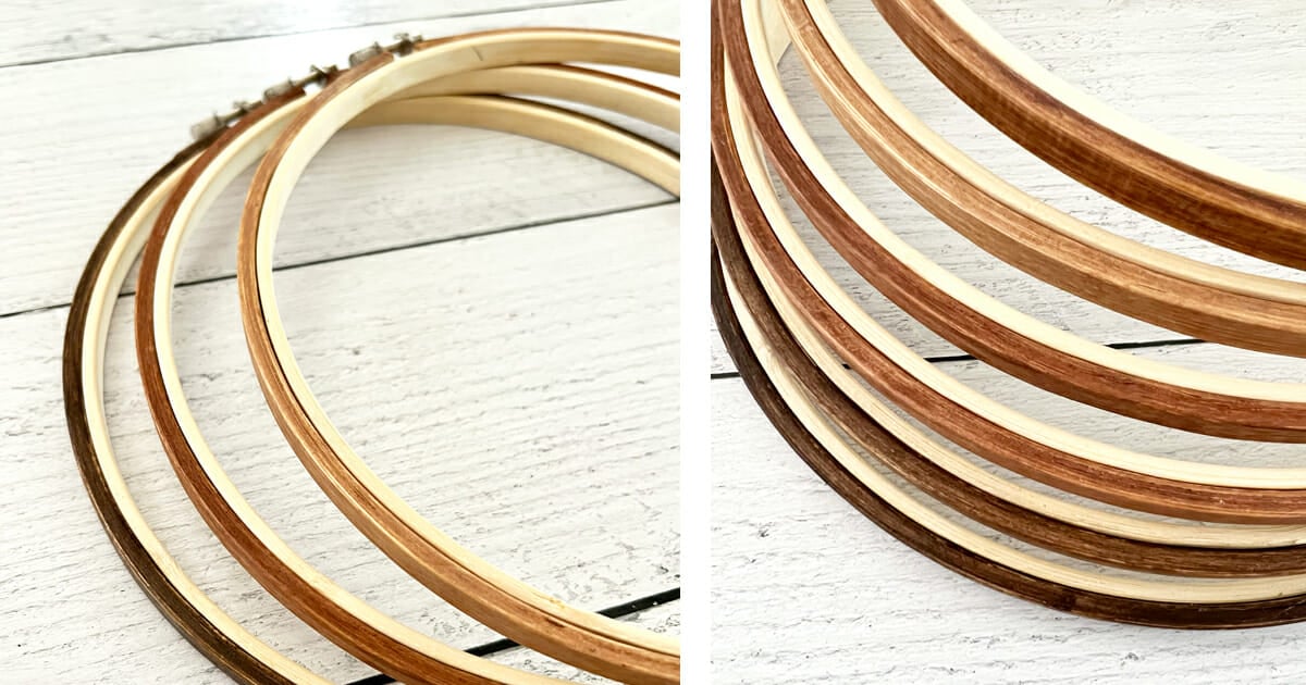 How to Easily Stain Embroidery Hoops - Crafting Cheerfully