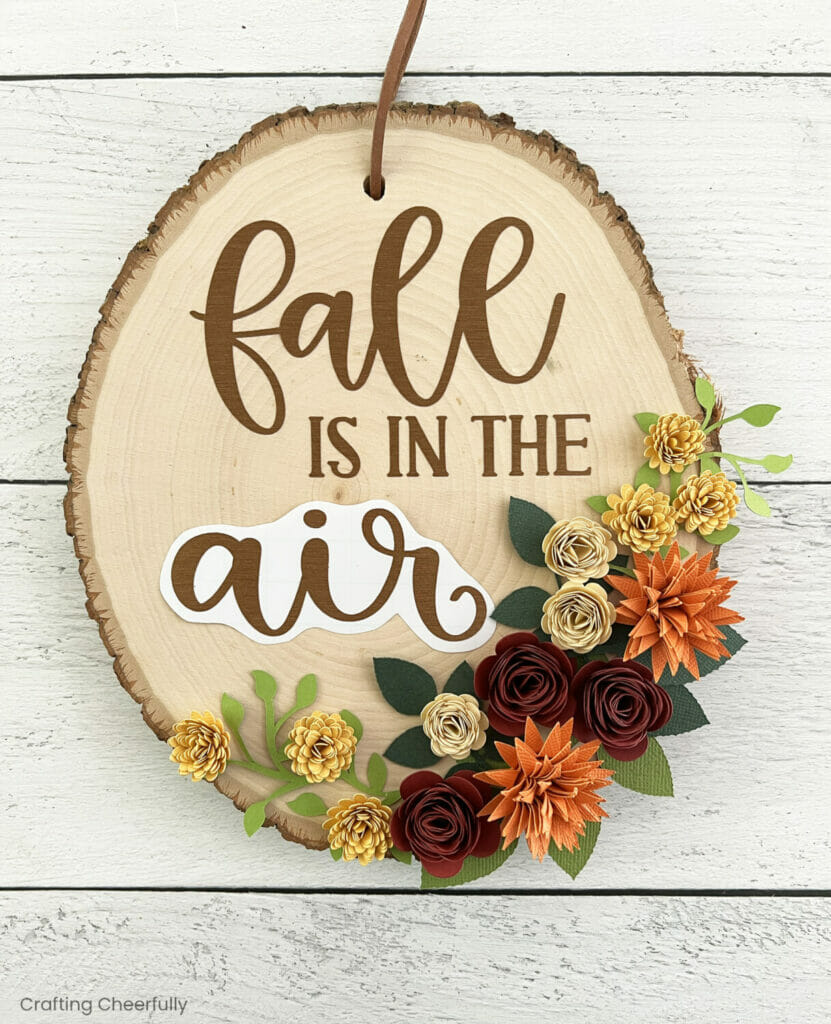 DIY Autumn Wood Slice Sign - Crafting Cheerfully