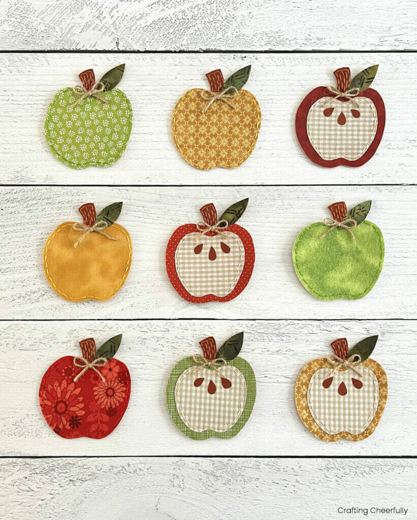 Scrappy Fabric Apple Banner - Crafting Cheerfully