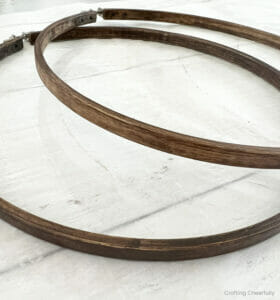 How to Easily Stain Embroidery Hoops - Crafting Cheerfully