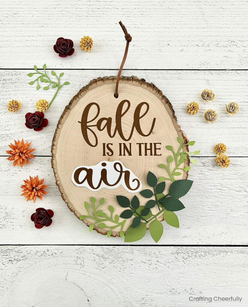 DIY Autumn Wood Slice Sign - Crafting Cheerfully