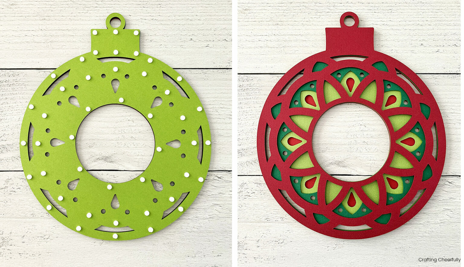 Layered Paper Christmas Ornament Frame - Crafting Cheerfully