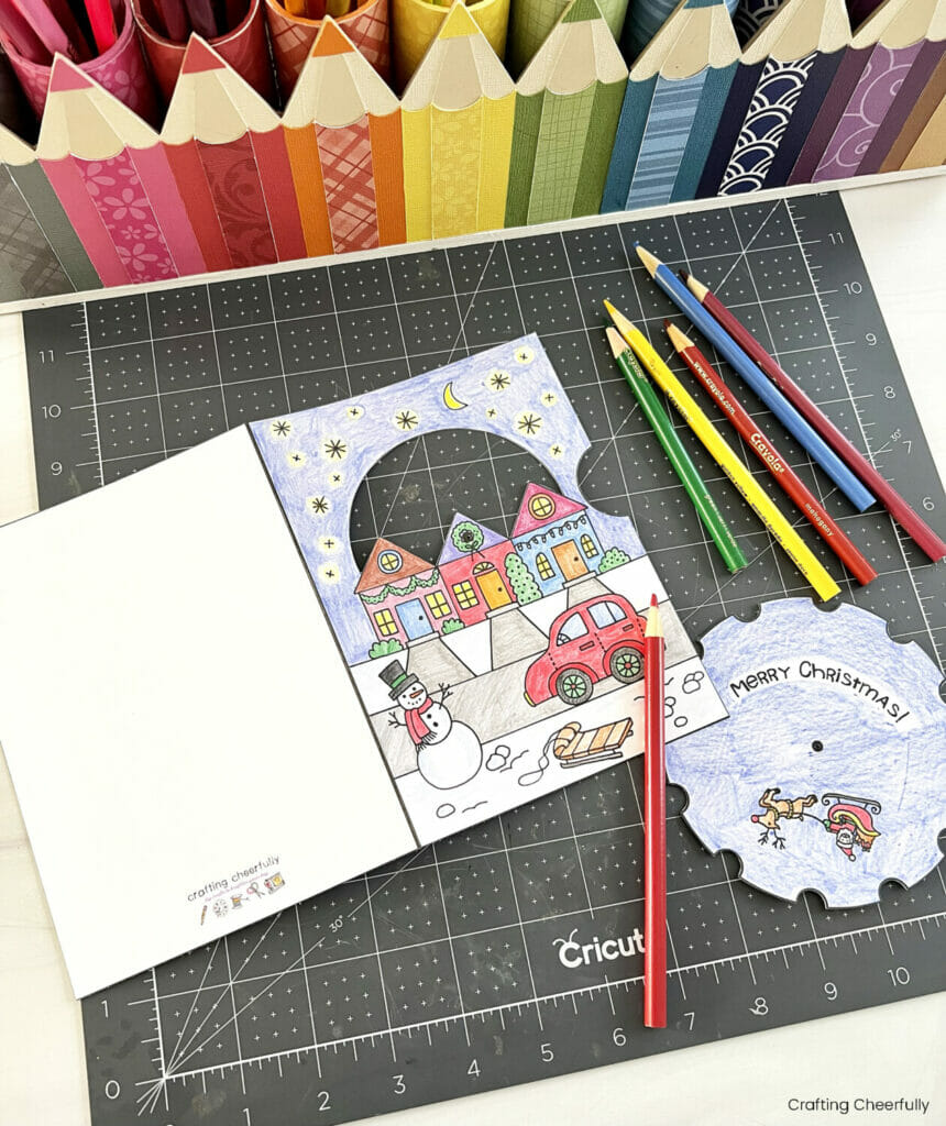 DIY Interactive Christmas Coloring Card - Crafting Cheerfully
