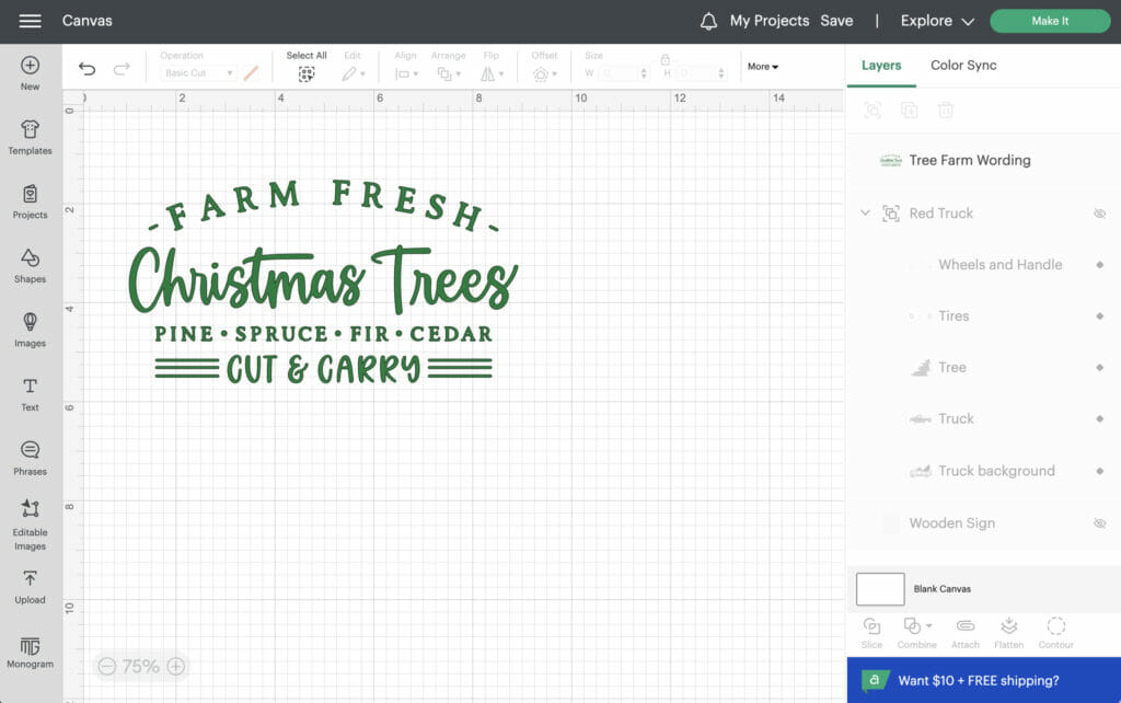 Christmas Tree Farm Sign with Fabric Appliqué - Crafting Cheerfully