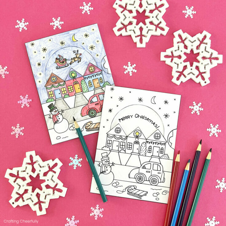 DIY Interactive Christmas Coloring Card - Crafting Cheerfully