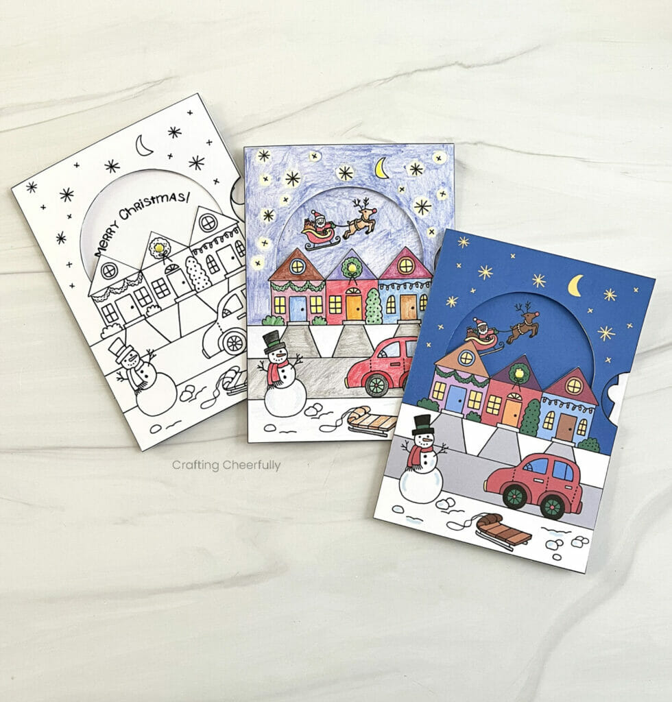 DIY Interactive Christmas Coloring Card - Crafting Cheerfully