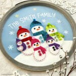 DIY Winter Snow Family Sign - with Fabric Snowmen! - Crafting Cheerfully