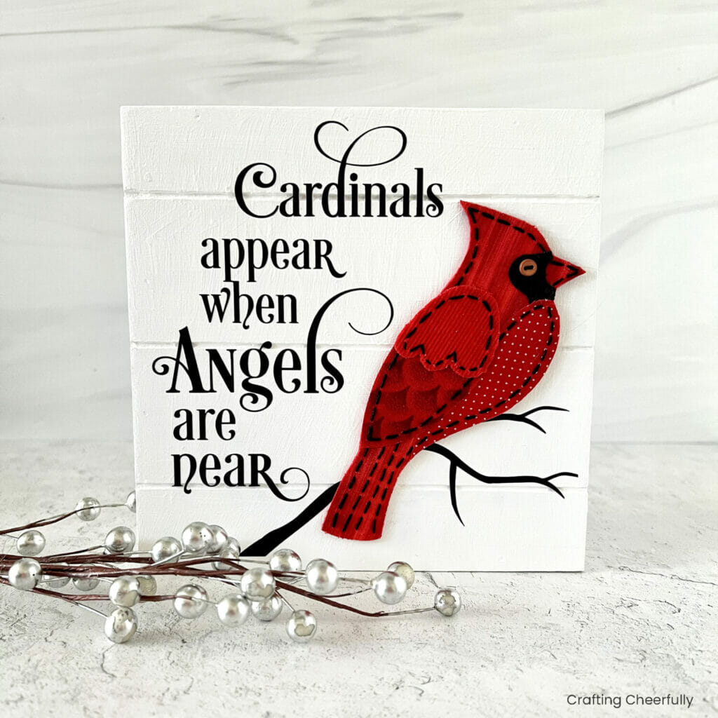 DIY Red Cardinal Remembrance Sign - Crafting Cheerfully
