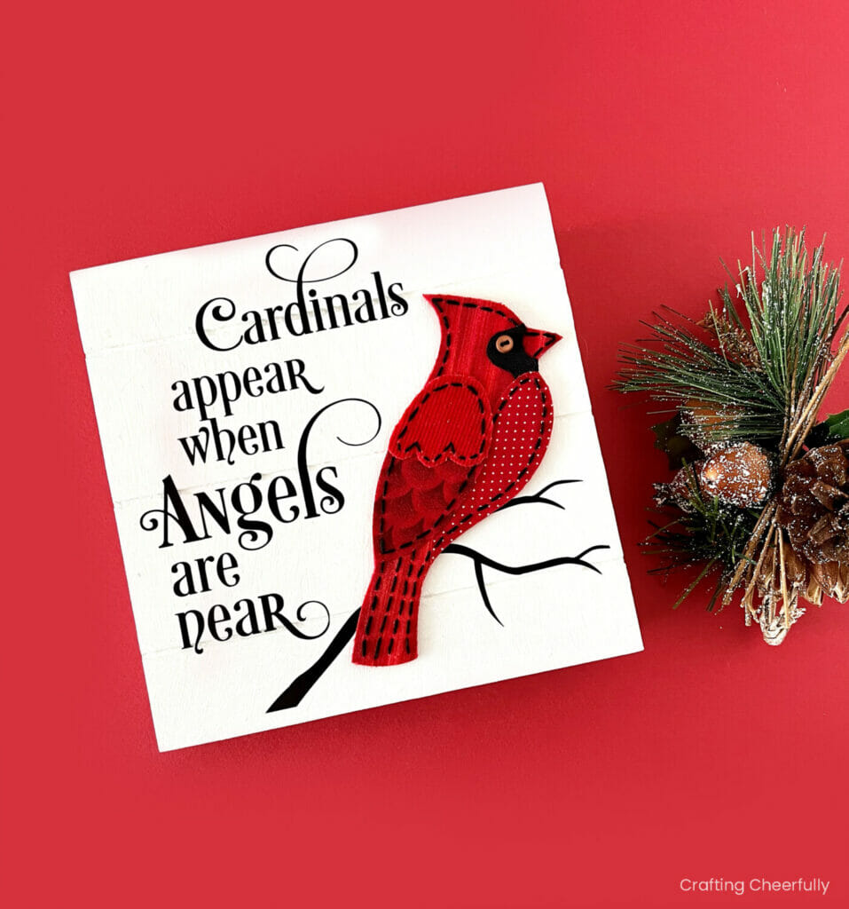 DIY Red Cardinal Remembrance Sign - Crafting Cheerfully