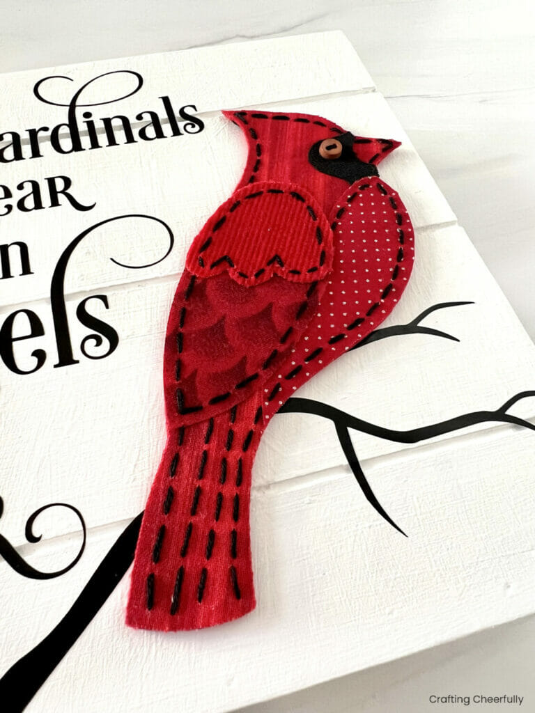 DIY Red Cardinal Remembrance Sign - Crafting Cheerfully