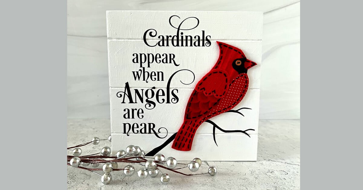 DIY Red Cardinal Remembrance Sign - Crafting Cheerfully