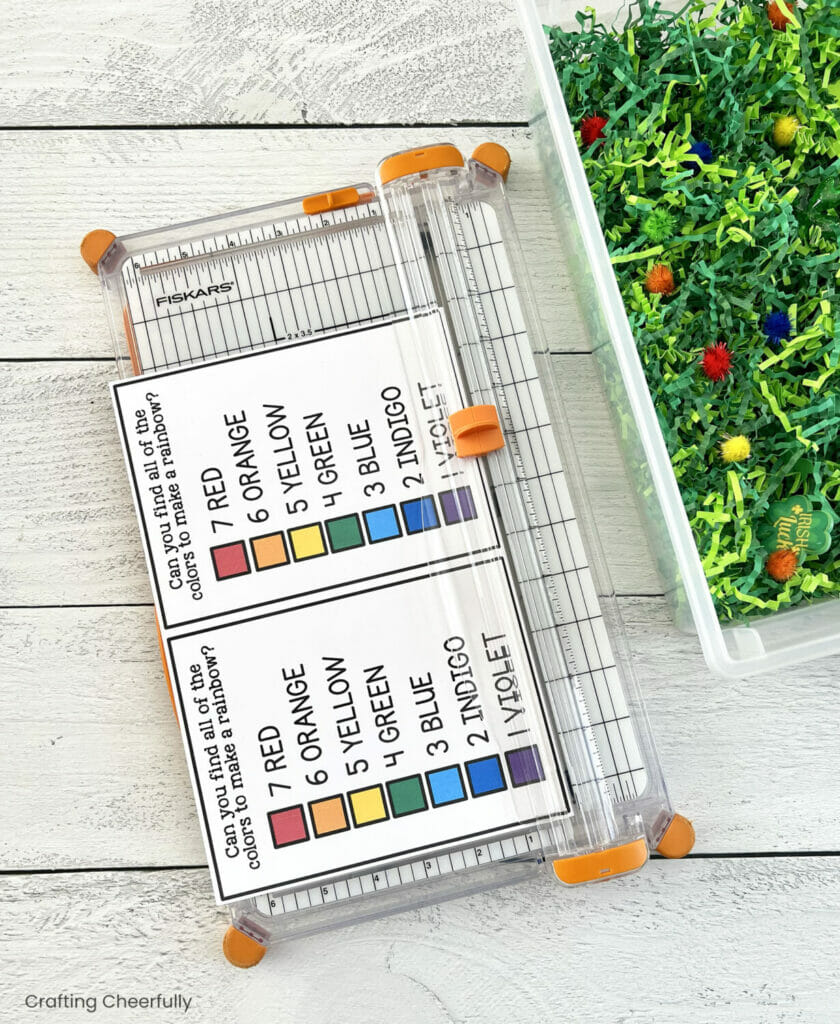 St. Patrick's Day Sensory Bin - Crafting Cheerfully