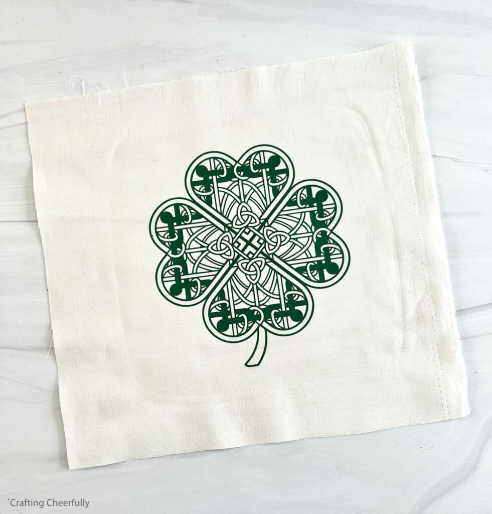 Celtic Knot Shamrock Embroidery Hoop with HTV - Crafting Cheerfully
