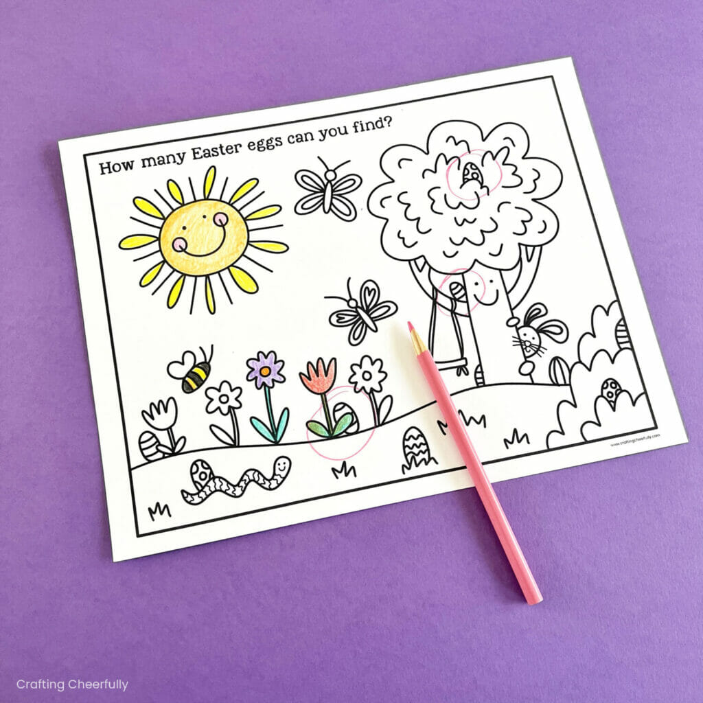 Easter Egg Hunt Coloring Page - Crafting Cheerfully
