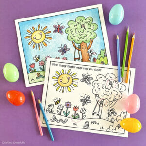 Easter Egg Hunt Coloring Page - Crafting Cheerfully