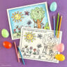 Easter Egg Hunt Coloring Page - Crafting Cheerfully