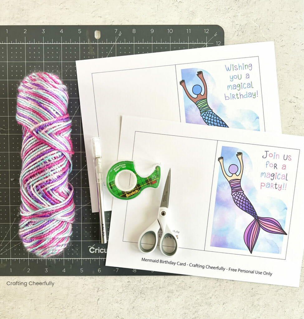 DIY Mermaid Birthday Card and Invitation - Crafting Cheerfully