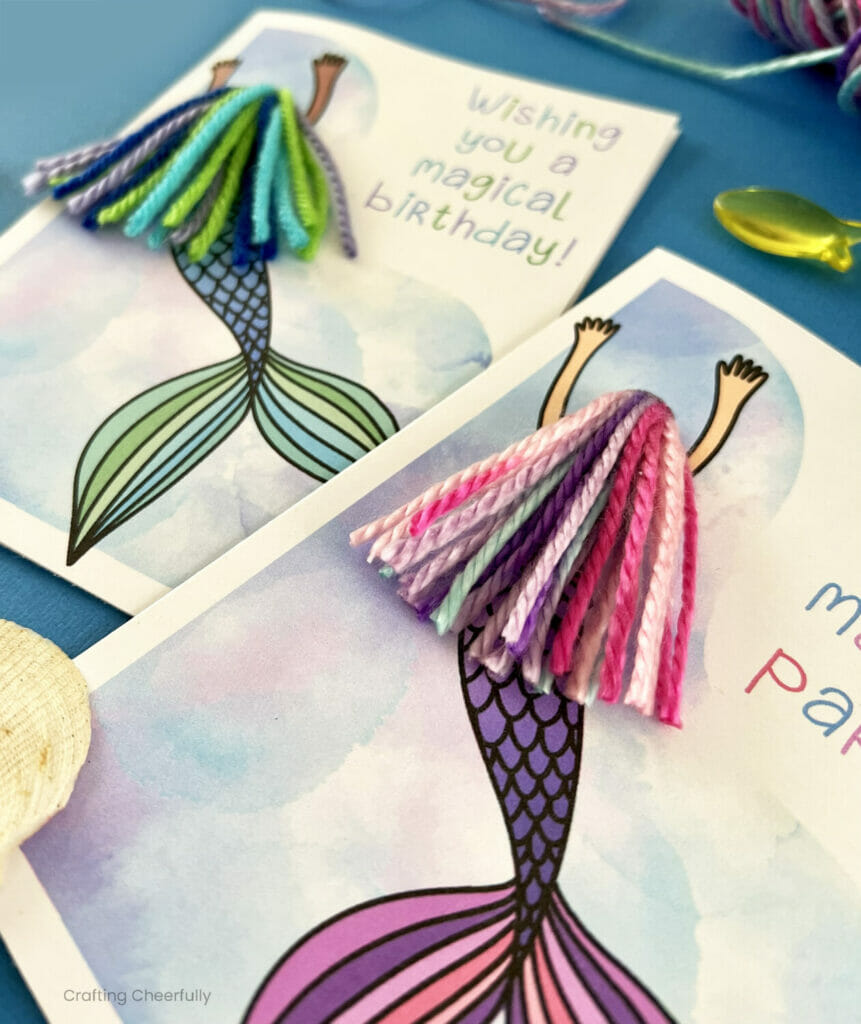 DIY Mermaid Birthday Card and Invitation - Crafting Cheerfully