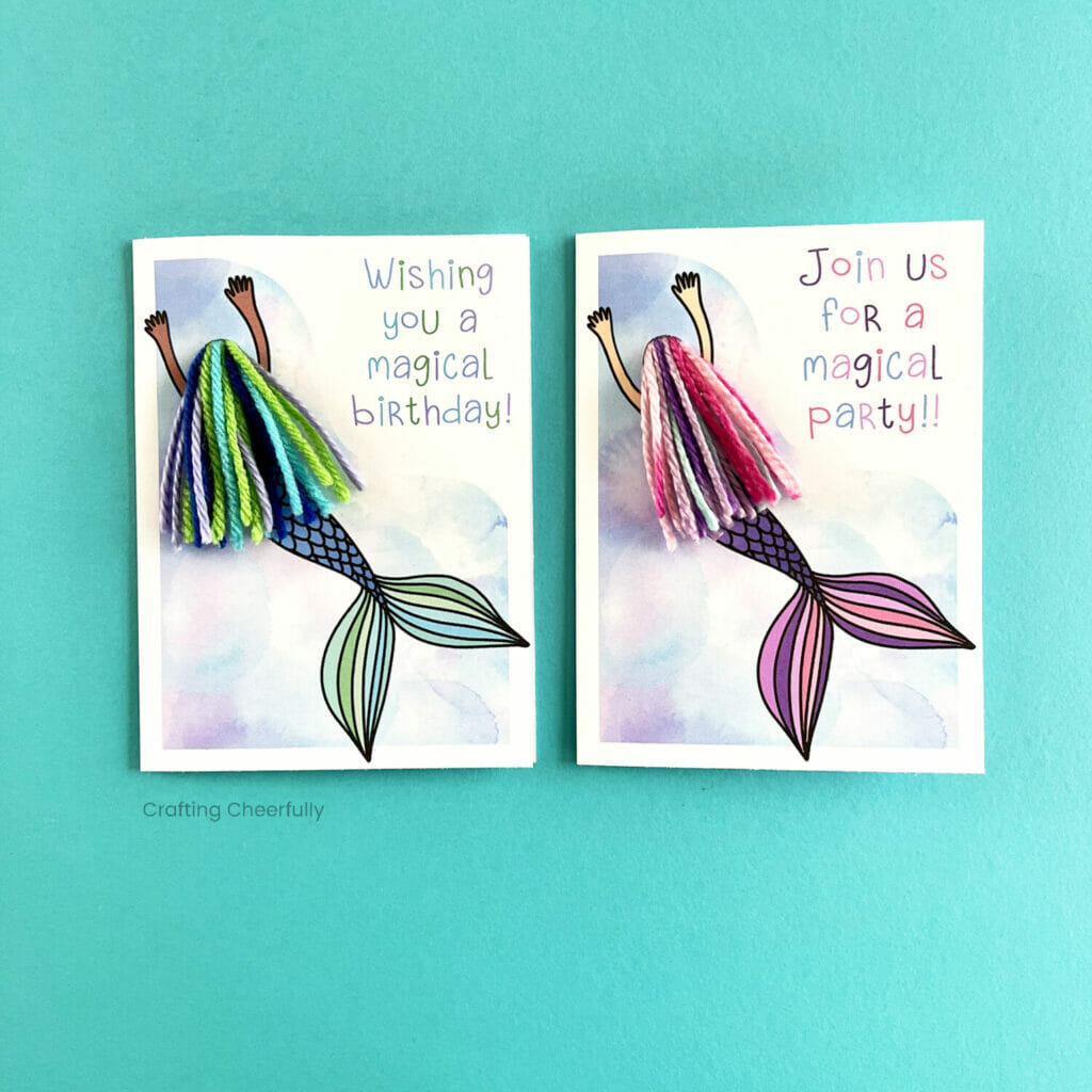 DIY Mermaid Birthday Card and Invitation - Crafting Cheerfully