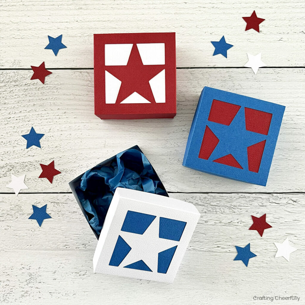 Patriotic Star Boxes - Free SVG Cut File! - Crafting Cheerfully