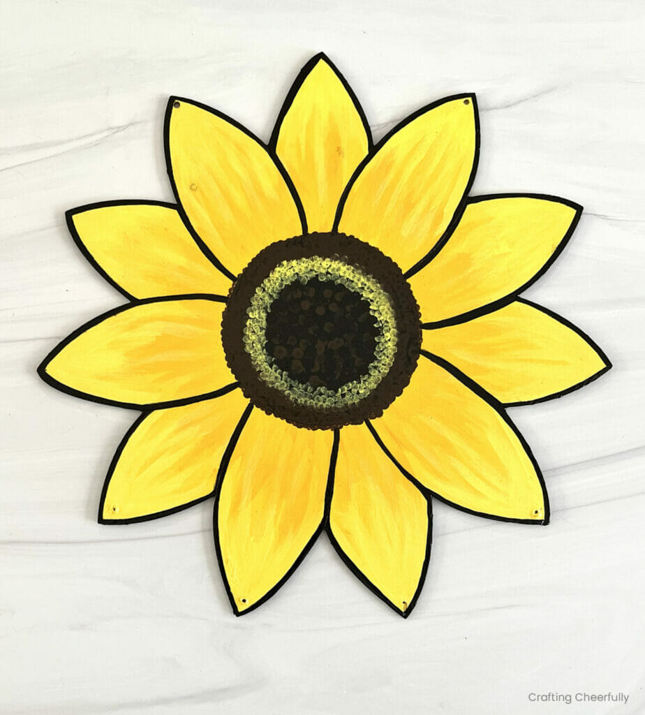Sunflower Sun Catcher Garden Art - Crafting Cheerfully