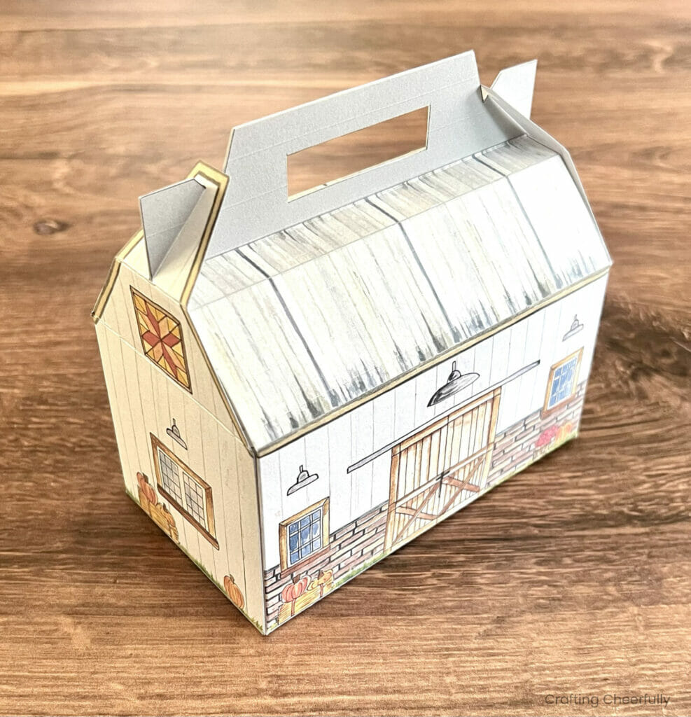 Printable Fall Barn Treat Box - Crafting Cheerfully