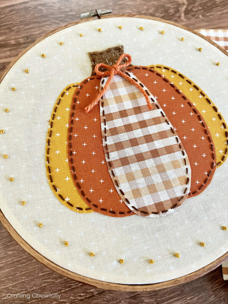 DIY Pumpkin Embroidery Hoop - Crafting Cheerfully