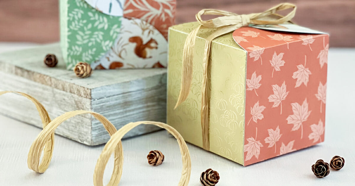 DIY Fall Paper Gift Box - Free Files! - Crafting Cheerfully